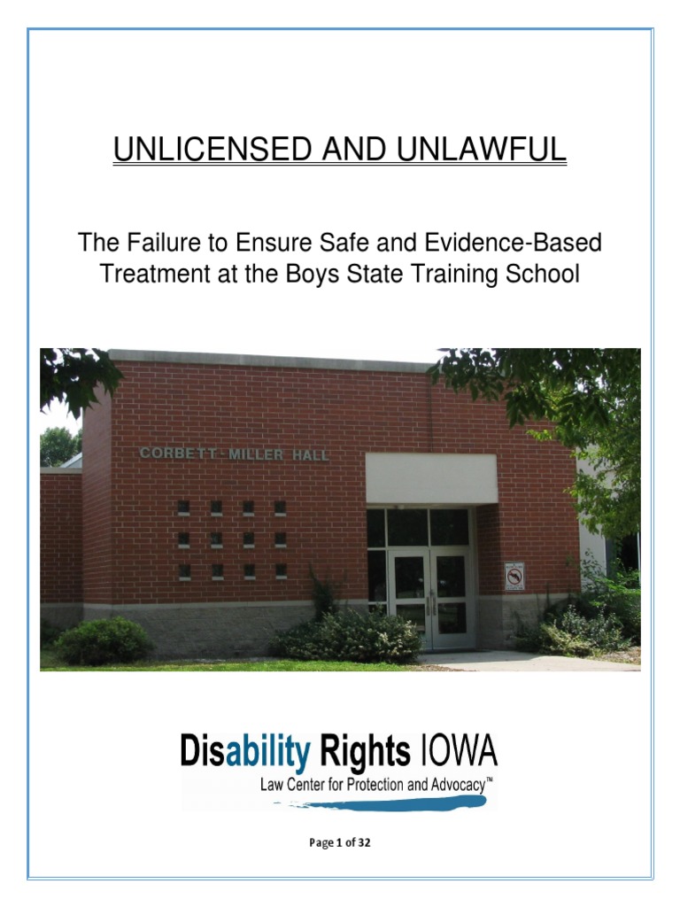 Disability Rights Iowa report on the Boys State Training School at ...