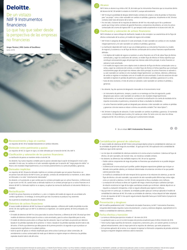 Deloitte ES Auditoria Niif9 Resumen | PDF | normas internacionales de ...