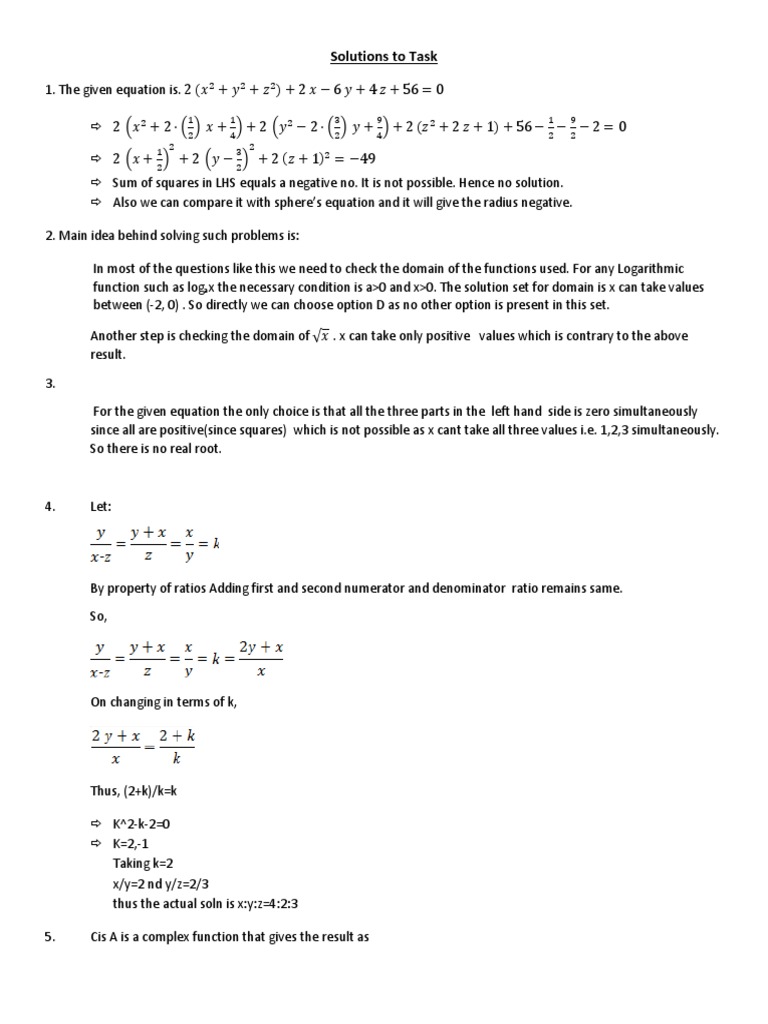 Math Solutions Pdf Equations Function Mathematics