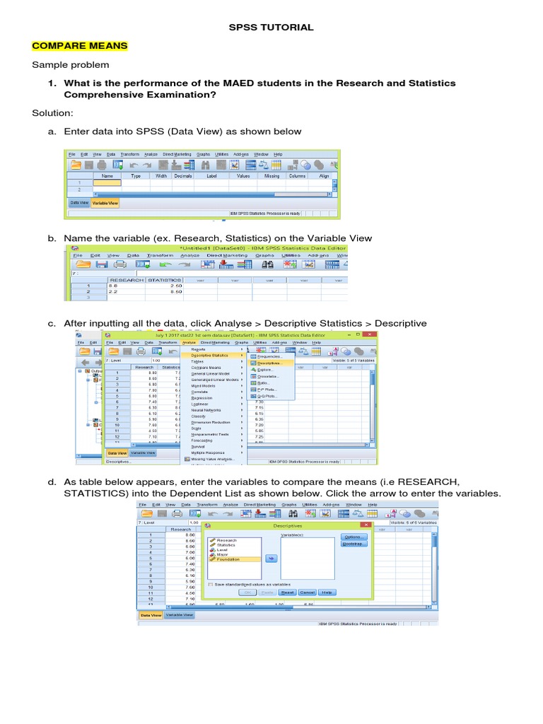 Spss Tutorial Compare Means | PDF | Correlation And Dependence | Statistics