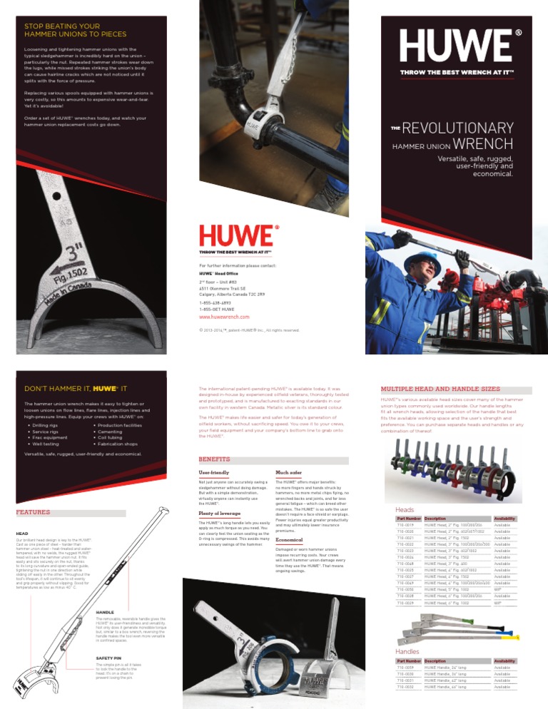 HUWE Brochure Sep 2014.compressed | PDF | Hammer | Nut (Hardware)