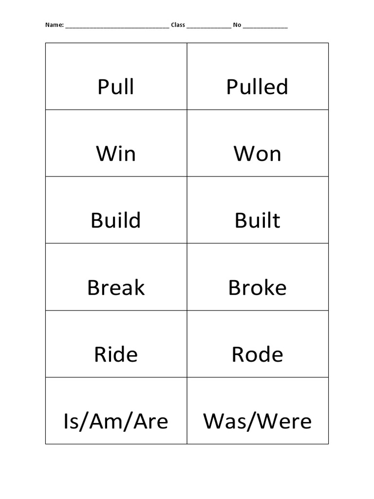 Present Sim and Past Simple Cards | PDF