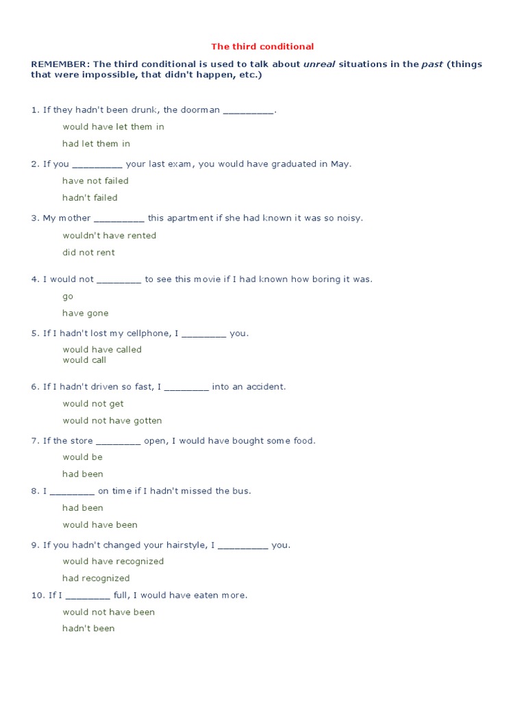 Mastering the Third Conditional Grammar | PDF