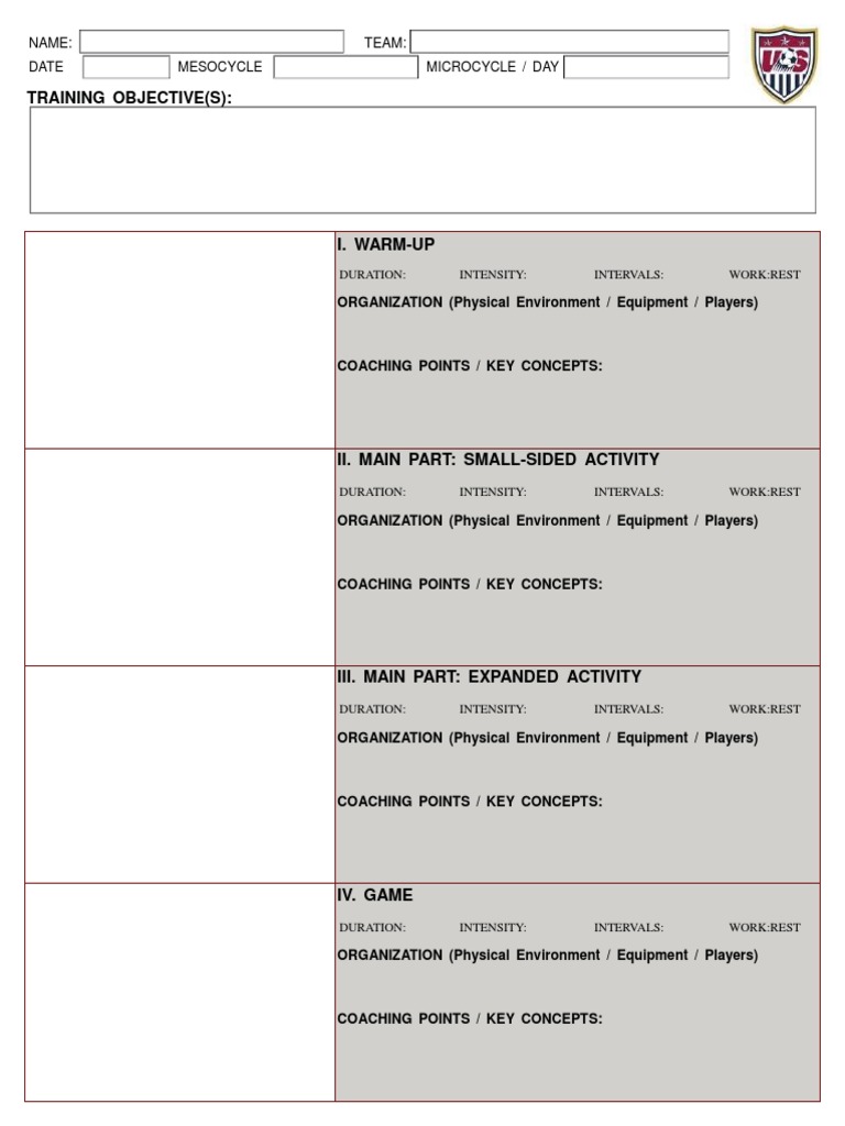 Soccer Training Session Plan | PDF | Sports