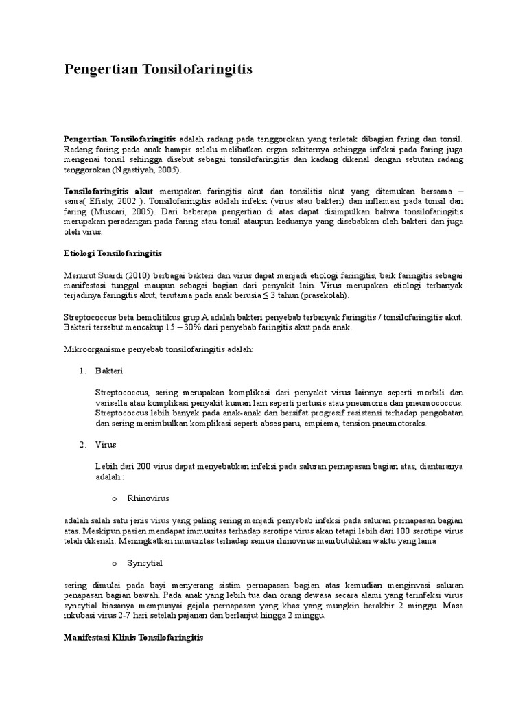 Tonsilofaringitis | PDF