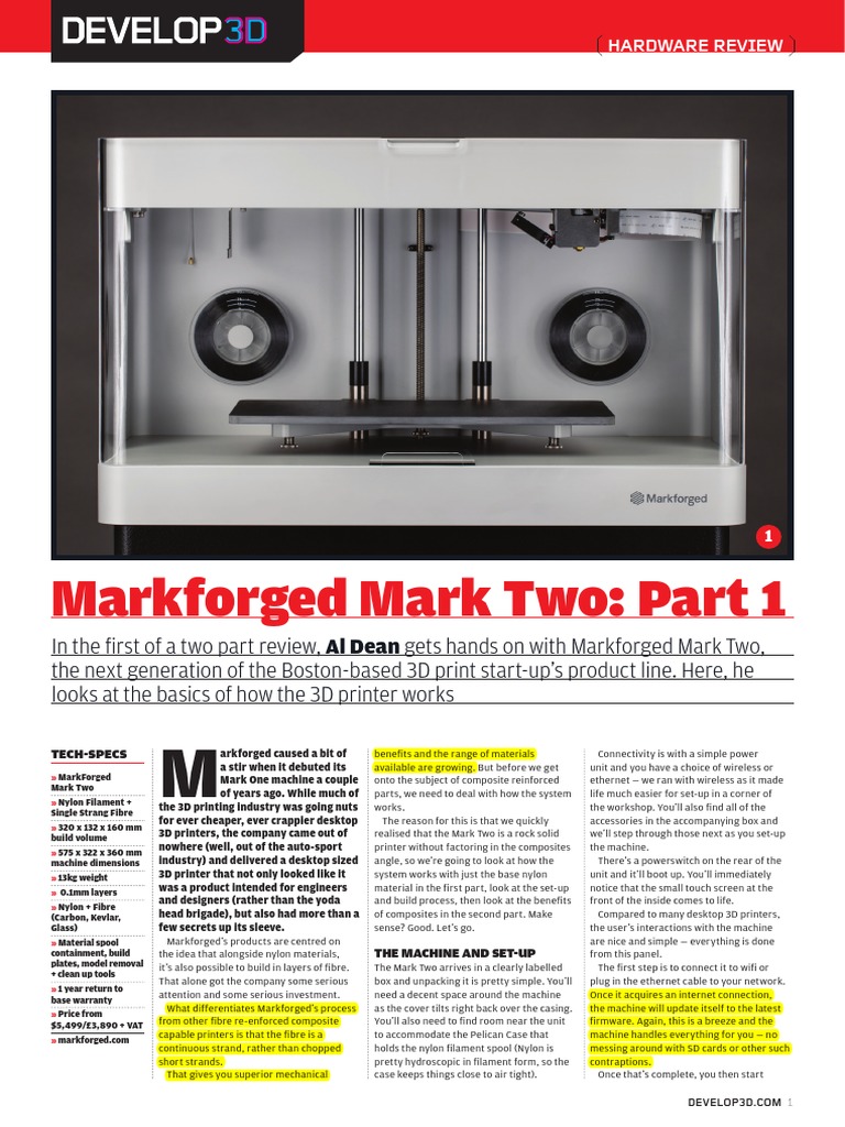 Markforged Mark Two | PDF | 3 D Printing | Nylon