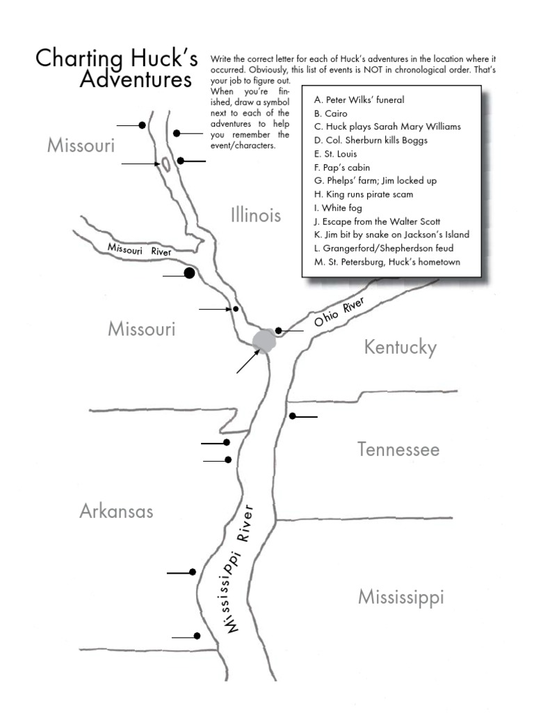 13 Huck Map | PDF | Huckleberry Finn | Missouri