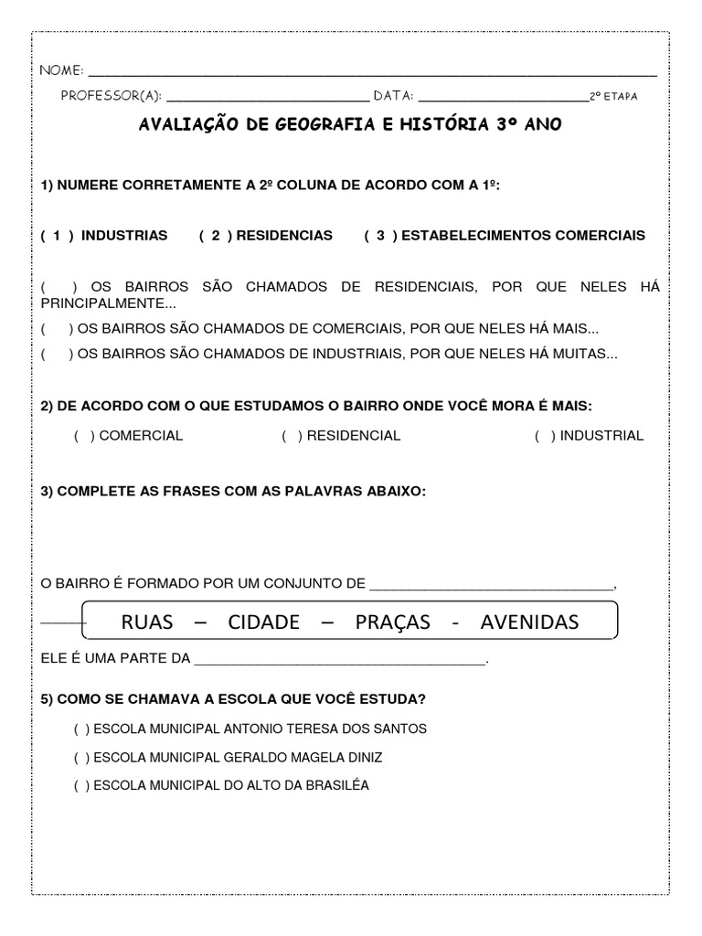 Prova 3 Ano Pronta | PDF