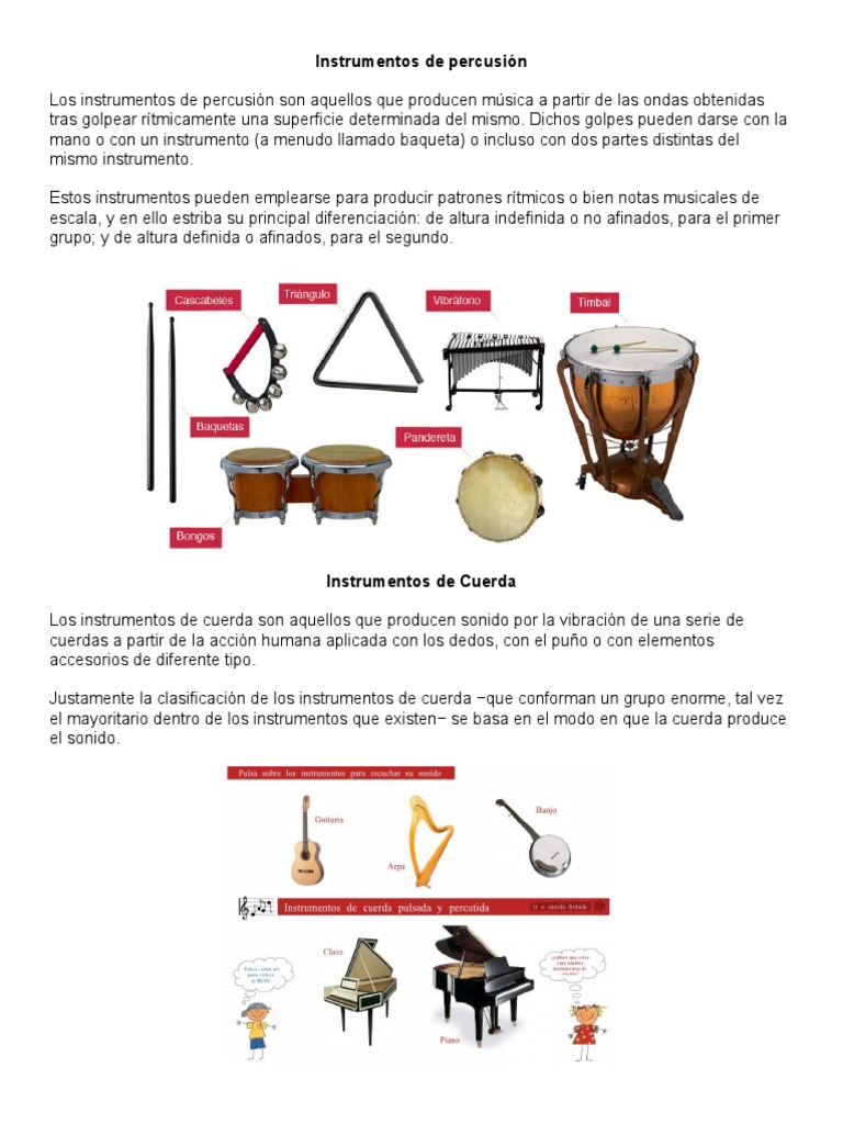 Instrumentos de Percusión Viente y Cuerda TC | PDF