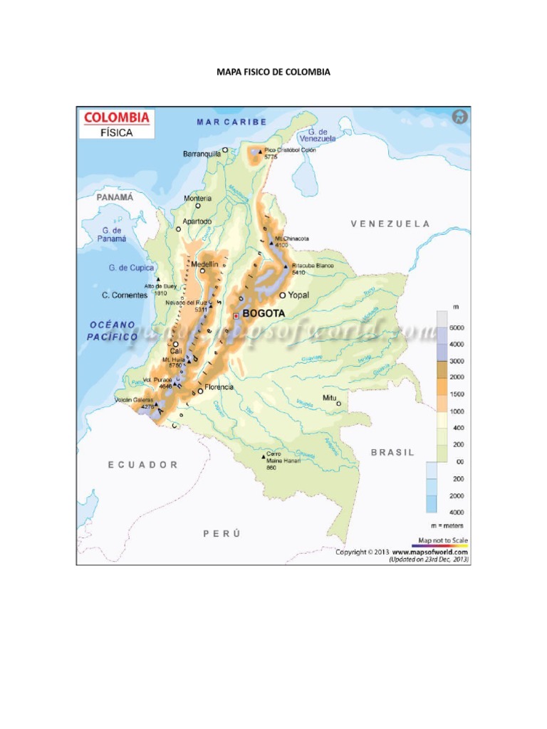 Geografa Clase Virtual 4 Mapa De Colombia Mapa Fisico Mapas