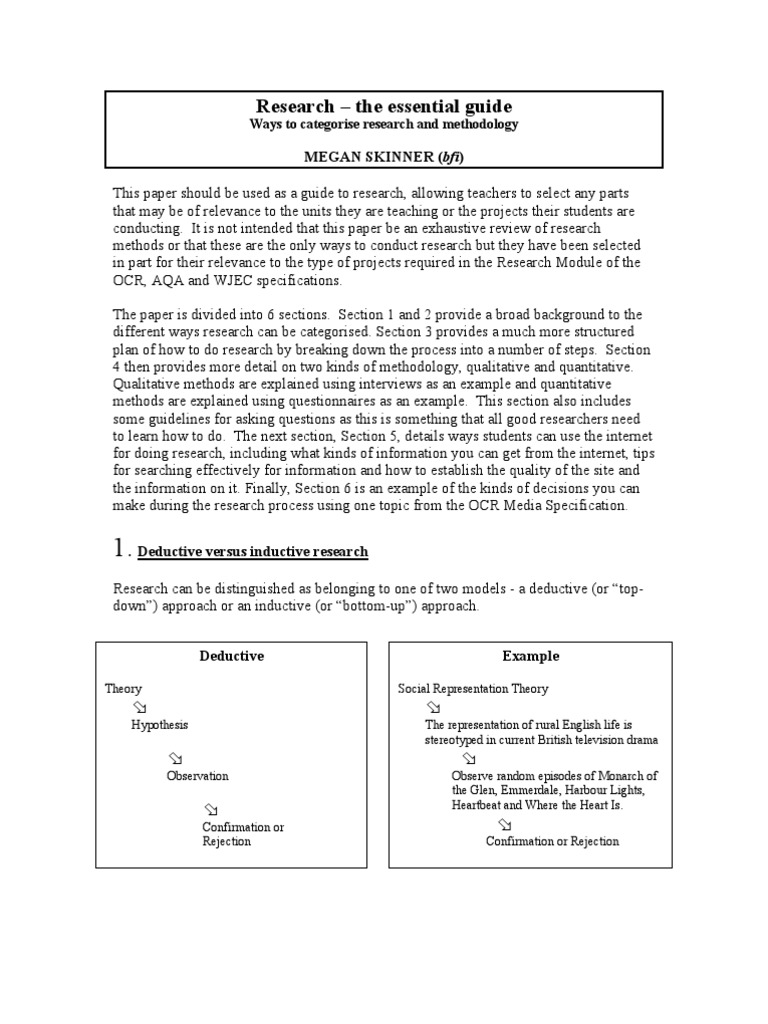 Film Research The Essential Guide | PDF | Survey Methodology | Web ...