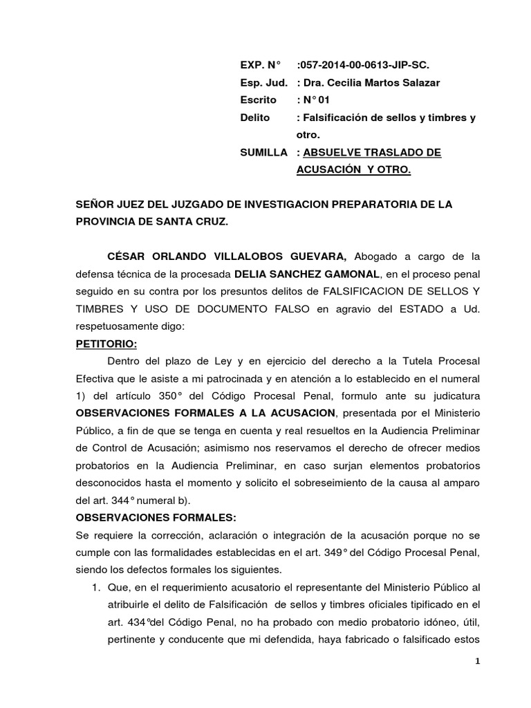 Absolucion de Acusacion Delia | PDF | Procedimiento Criminal | Derecho penal