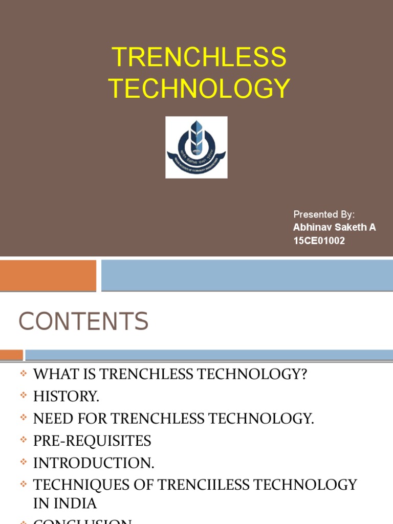 Trenchless Technology: Presented by | PDF | Industries | Infrastructure