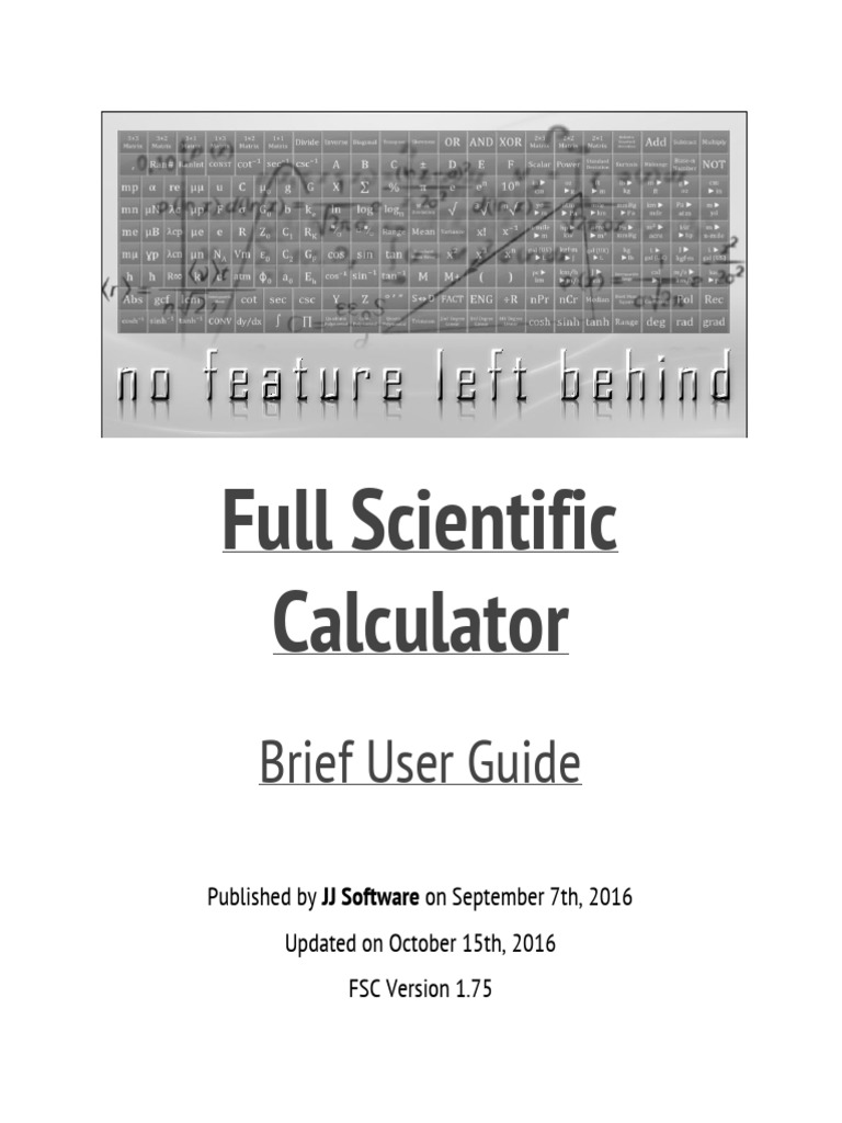 Full Scientific Calculator: Brief User Guide | PDF | Complex Number ...