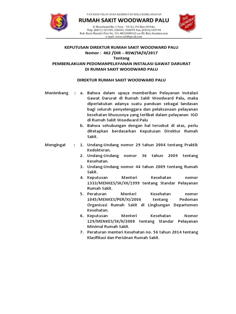 SK Pemberlakuan Pedoman Pelayanan TB Dots | PDF