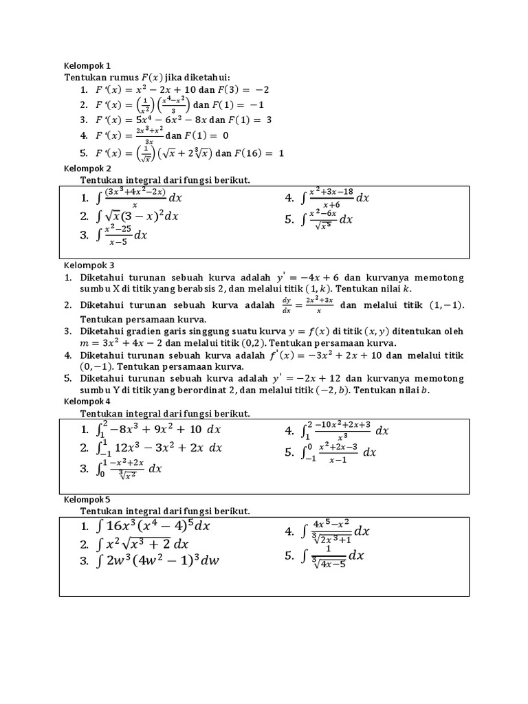 Latihan Soal Integral | PDF