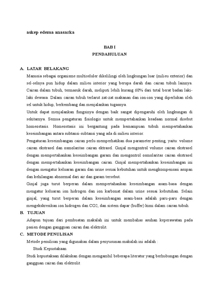 Askep Edema Anasarka | PDF