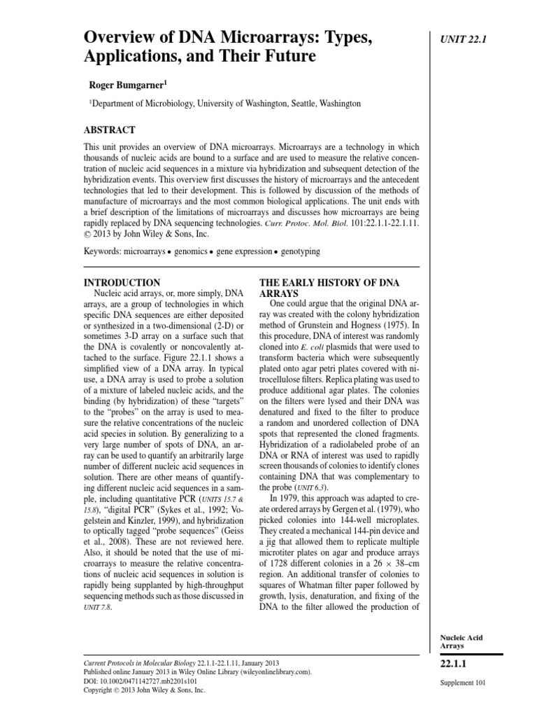 Bumgarner2013 PDF | PDF | Dna Microarray | Dna Sequencing