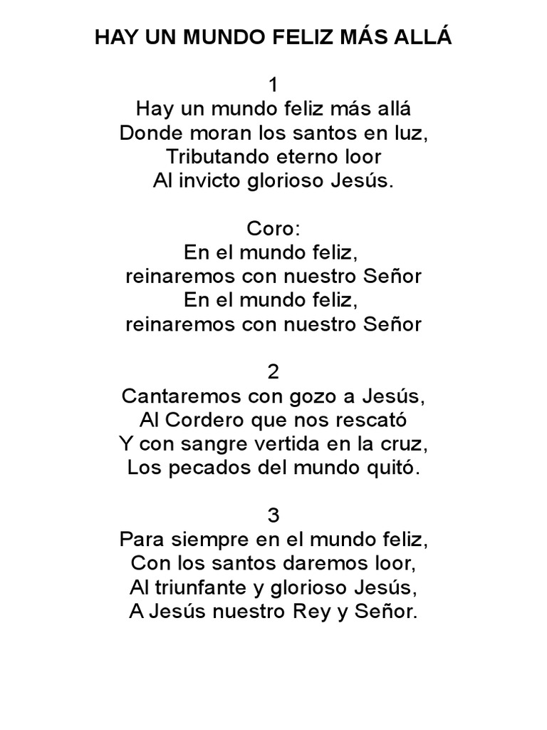 Himno "Hay un mundo feliz más allá" | PDF