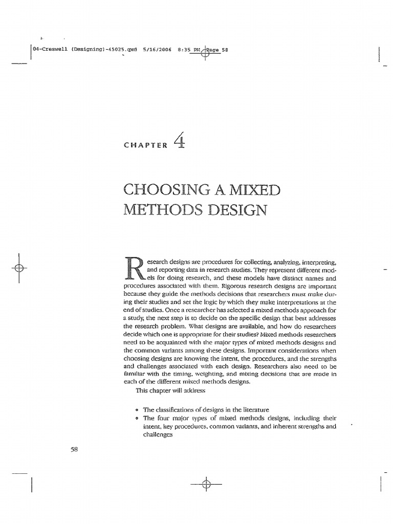 Choosing A Mixed Methods Design | PDF
