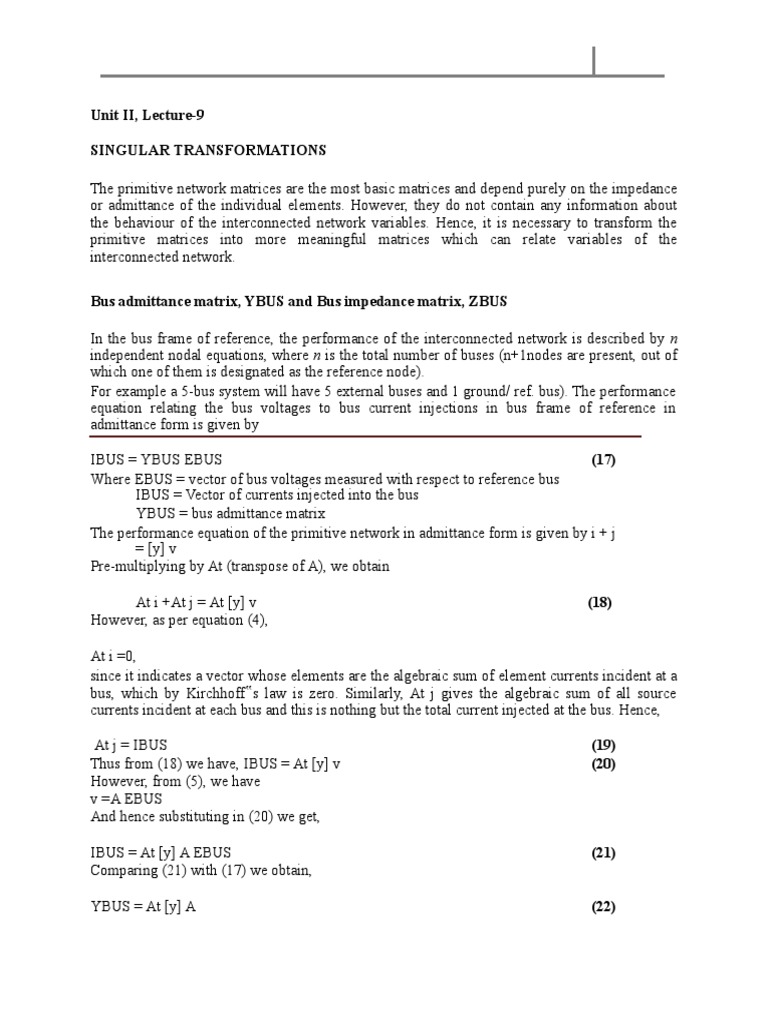 U2 L9 Singular Transformation | PDF | Matrix (Mathematics ...
