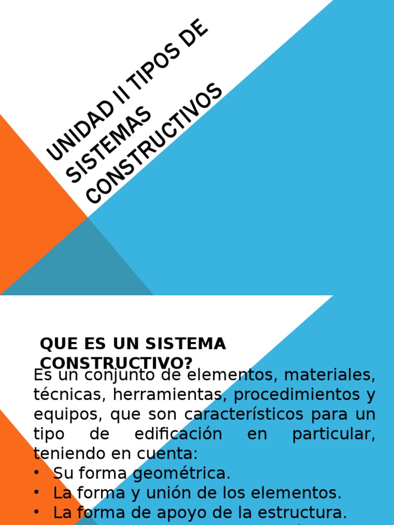 UNIDAD II Tipos de Sistemas Constructivos | PDF | Fundación (Ingeniería ...