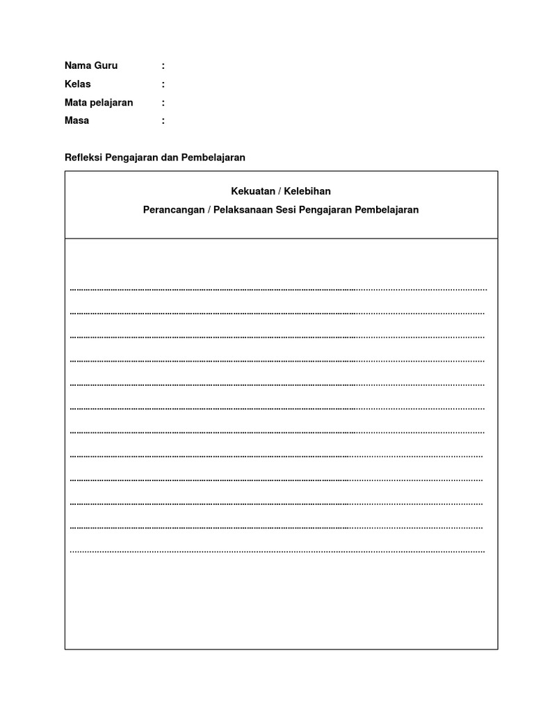Template Refleksi | PDF