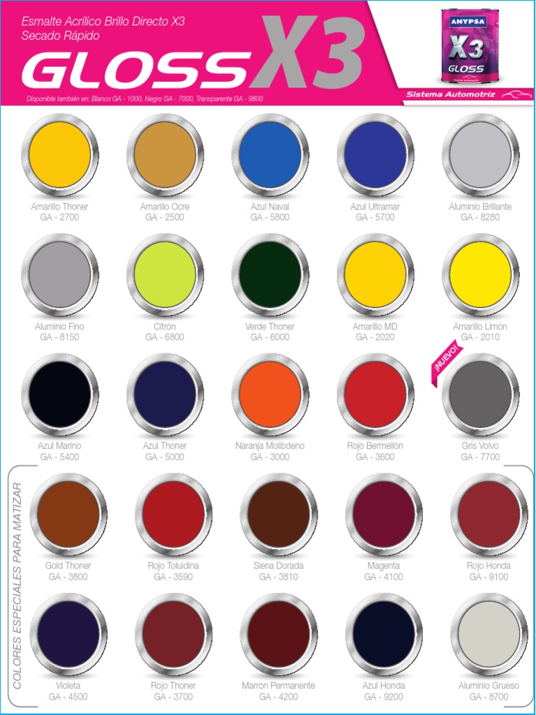 Colores Anypsa Gloss | PDF | Hojas de estilo en cascada | Materiales ...