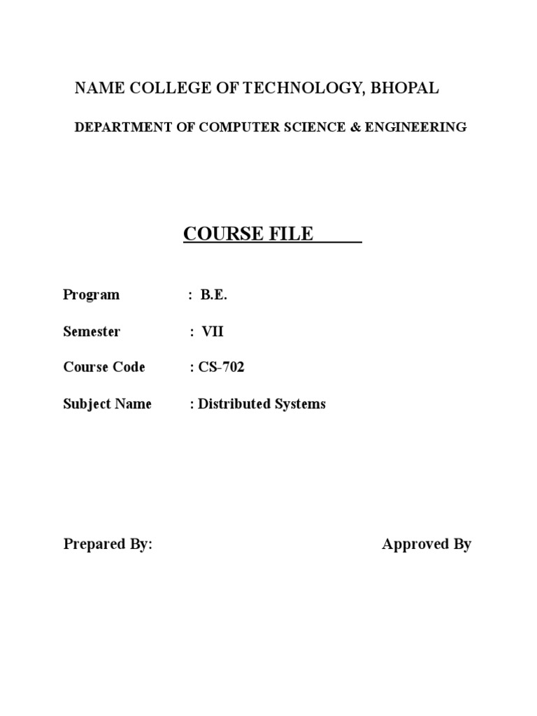 Course File Distributed System | PDF | Distributed Computing | Parallel Computing