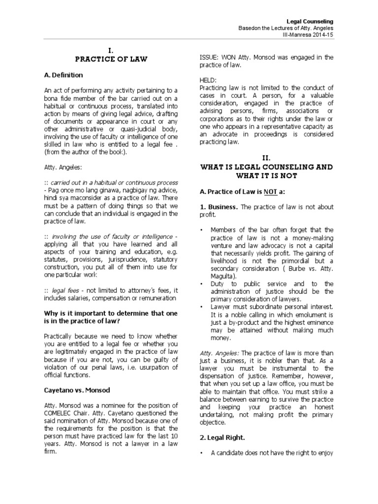 Understanding Legal Counseling | PDF | Brief (Law) | Lawyer