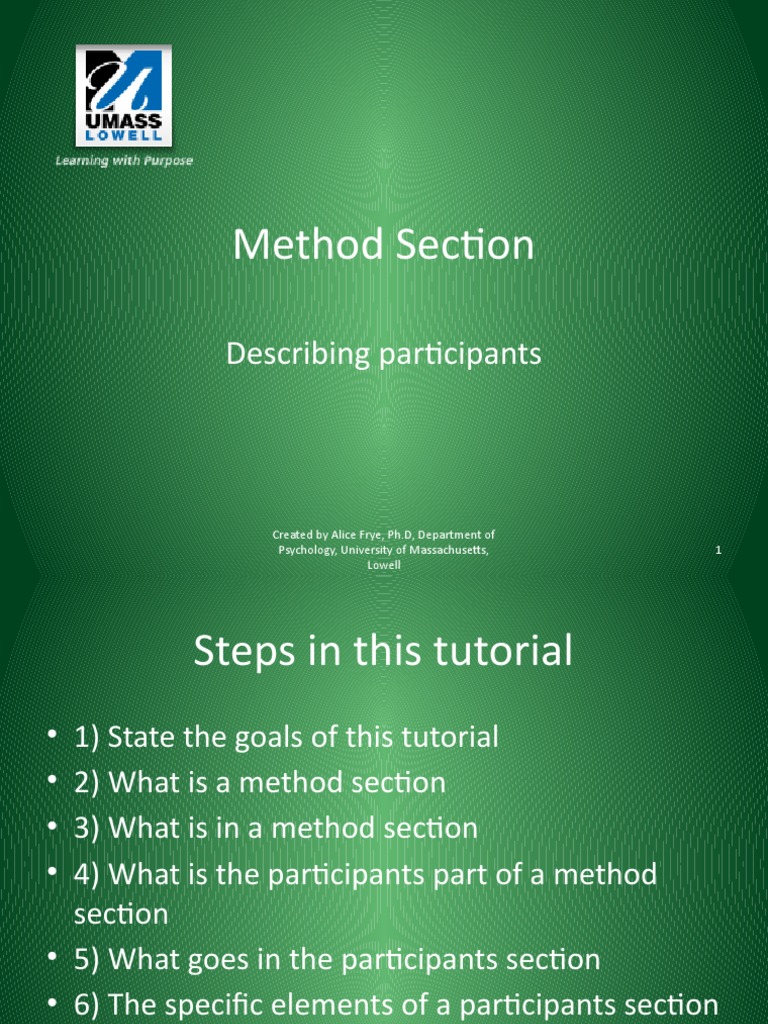 Crafting the Participants Section | PDF | Sampling (Statistics ...