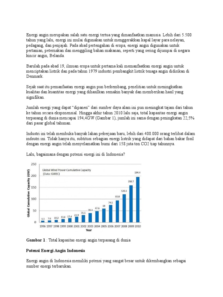 Data Energi Angin Di Indonesia | PDF