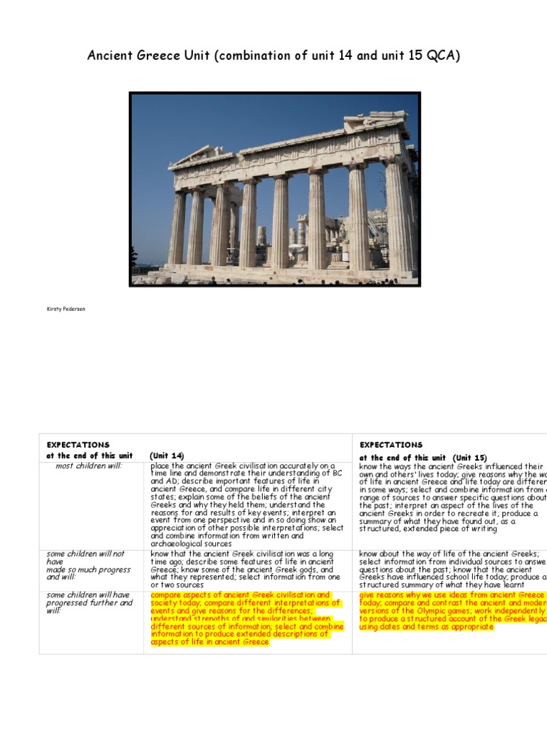Ancient Greece Unit G T | PDF | Sparta | Ancient Greece