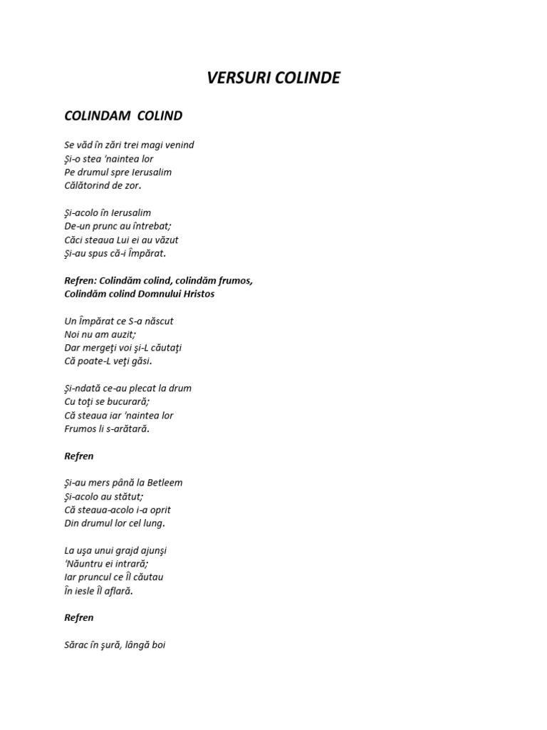 VERSURI COLINDE