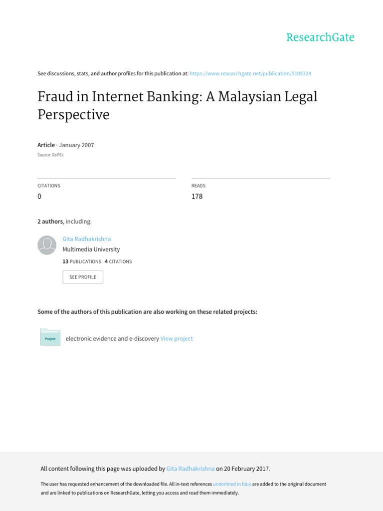 Fraud in Internet Banking | PDF | Phishing | File Transfer Protocol