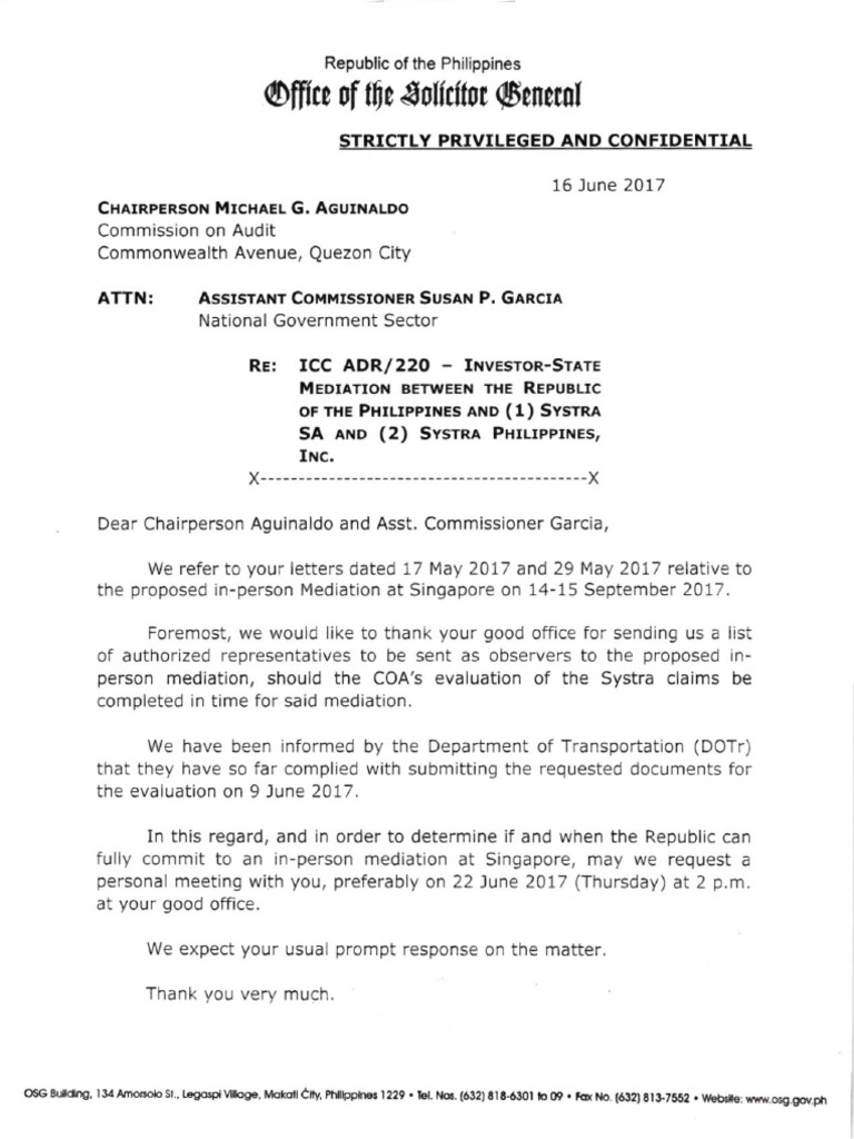 ADR-220 - Letter To COA - 16 June 2017 | PDF | Virtue | Government