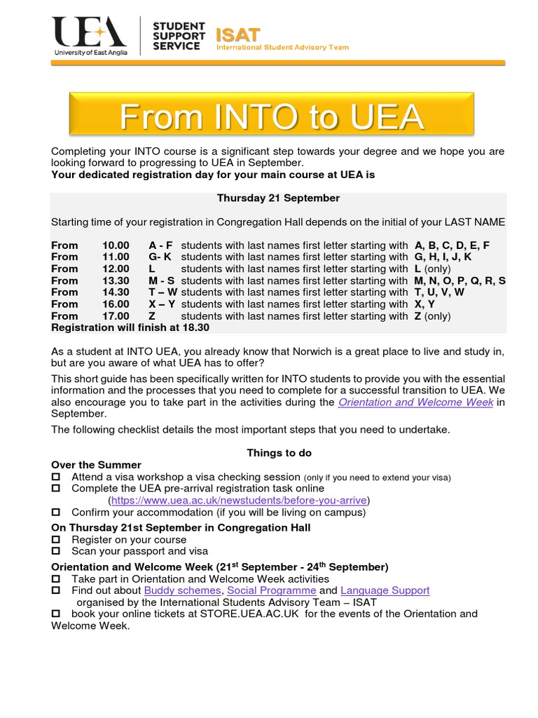 From INTO To UEA | PDF | Travel Visa | International Student