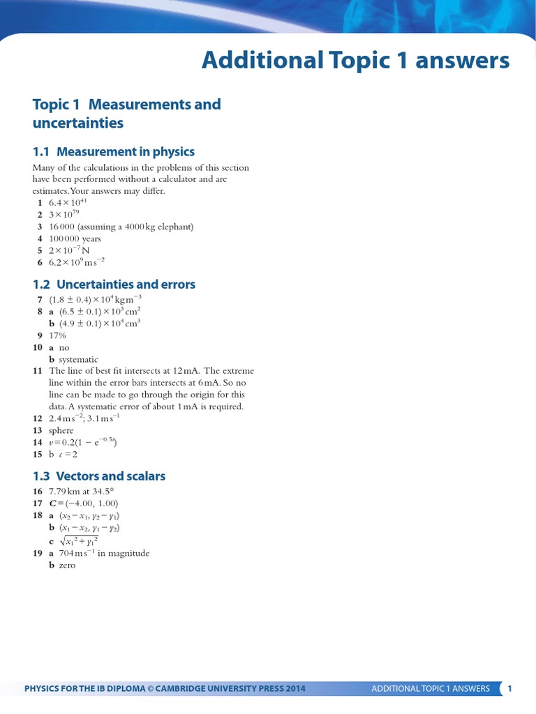 IB Phys6tr 1 Resources AddTYQ1ans | PDF | Teaching Methods & Materials