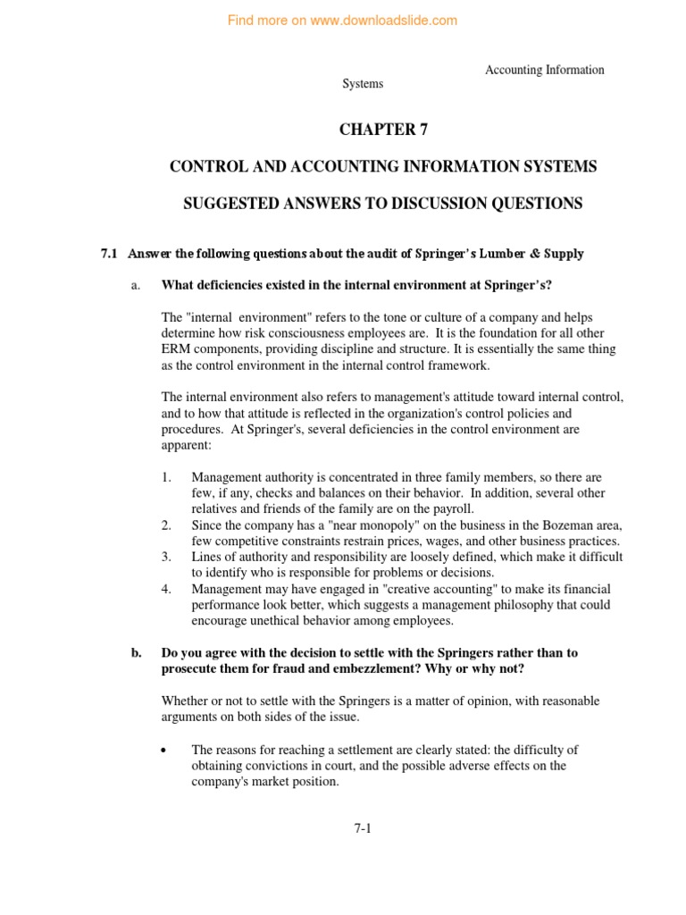 Rais12 SM CH07 | PDF | Internal Control | Sarbanes–Oxley Act