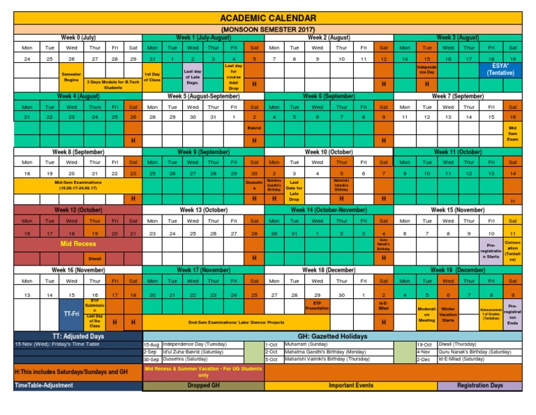 Academic Calendar Monsoon 2017-V3 | PDF