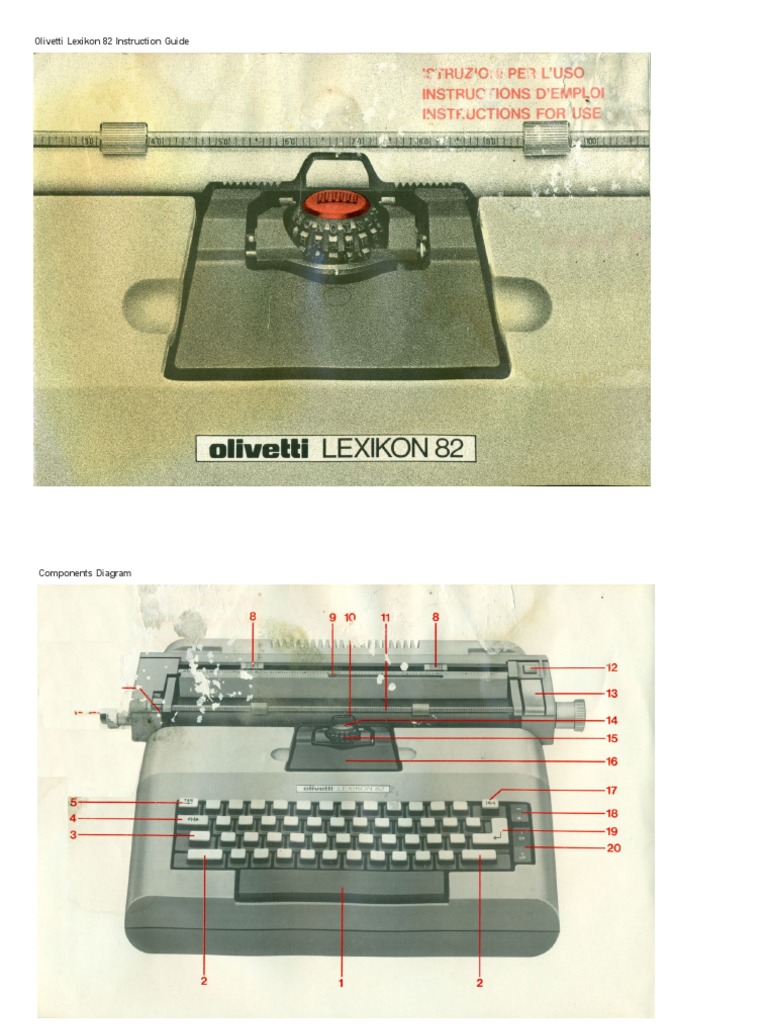 Olivetti Lexikon 82 Instruction Guide | PDF