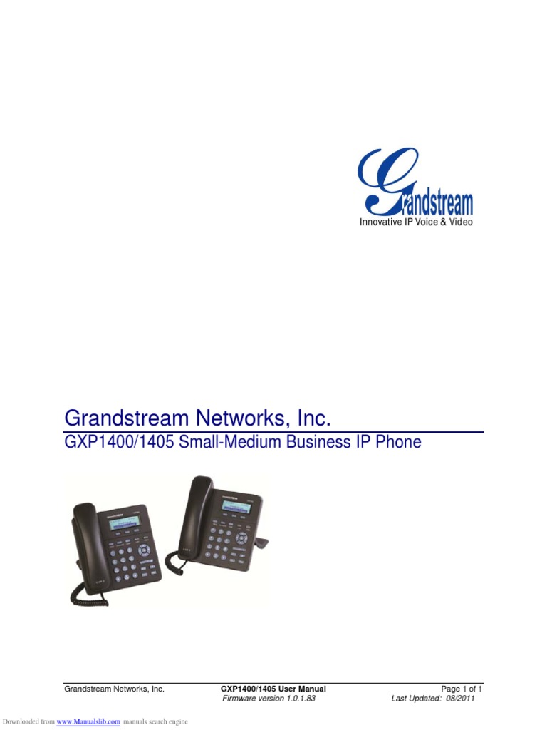 Gxp1405 - Quick User Guide | PDF | Session Initiation Protocol | Telephone