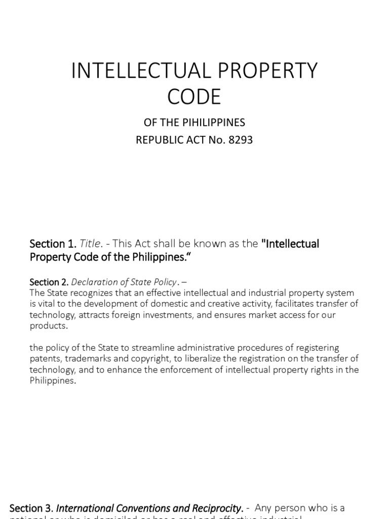 Intellectual Property Code | PDF | Intellectual Property | Jurisdiction