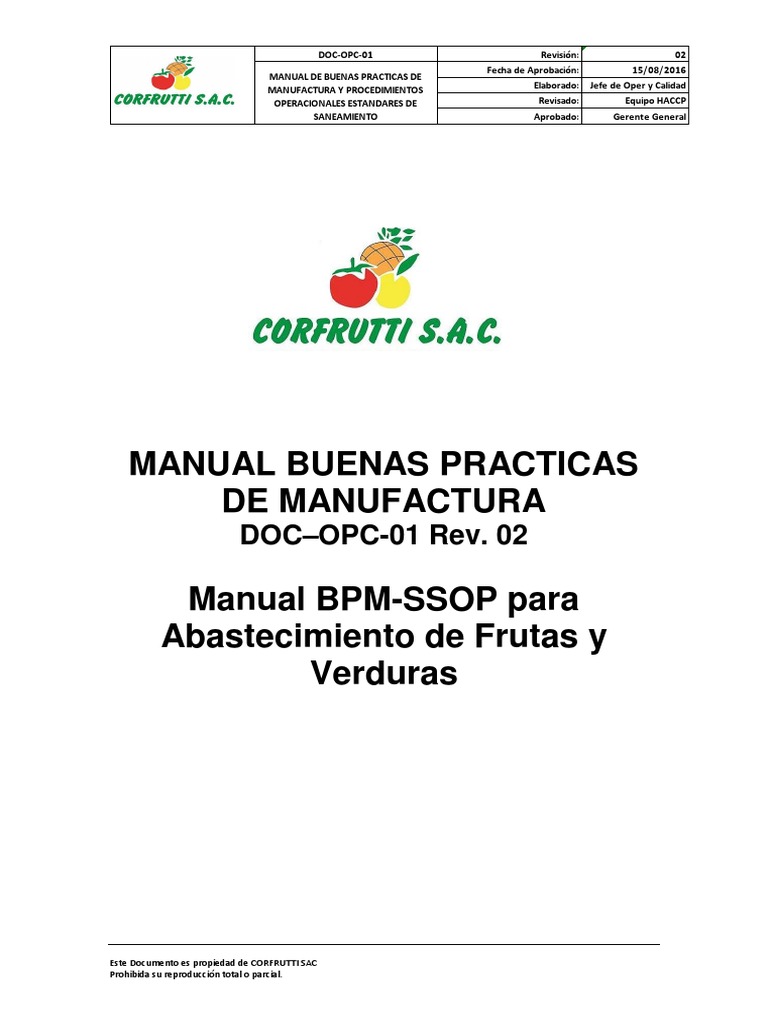 Manual Buenas Practicas de Manufactura Todo | PDF | Análisis de Riesgo y Puntos Críticos de ...