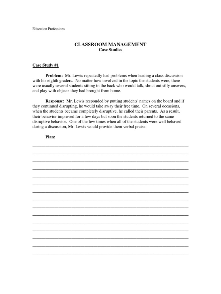 Classroom Management: Case Studies | PDF | Classroom Management | Teachers