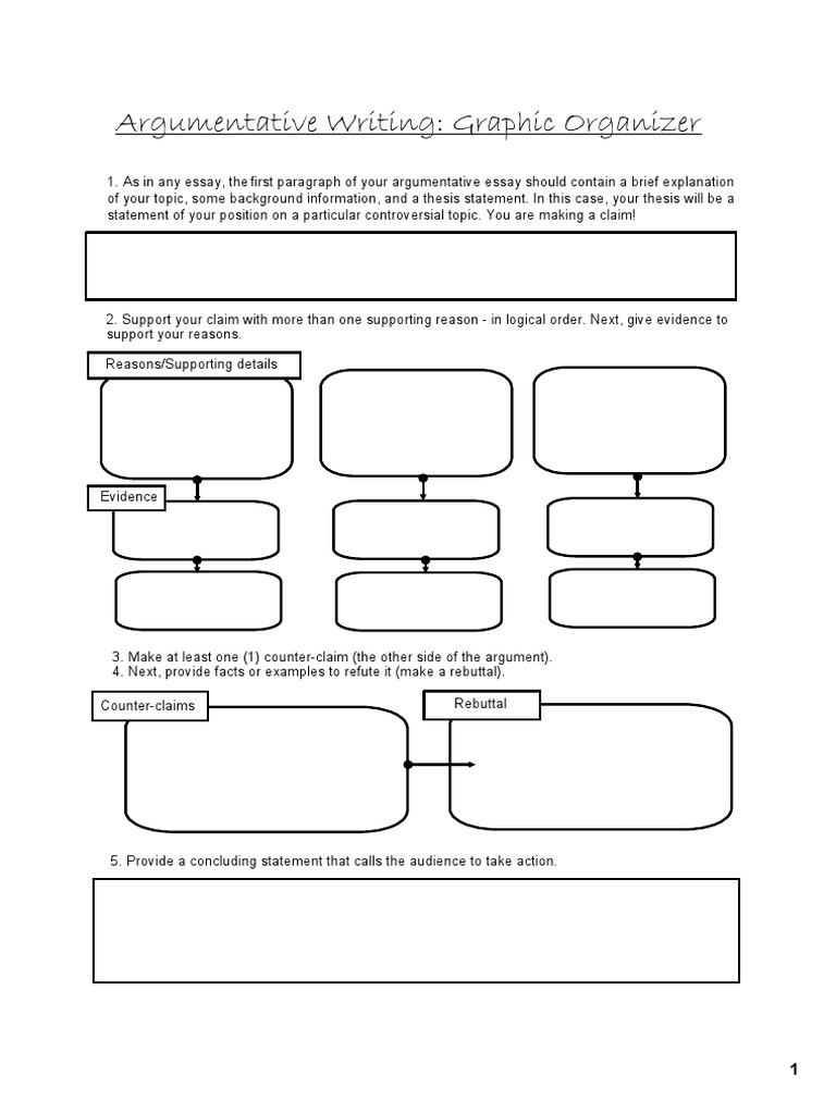 Argumentative Essay Graphic Organizer | PDF