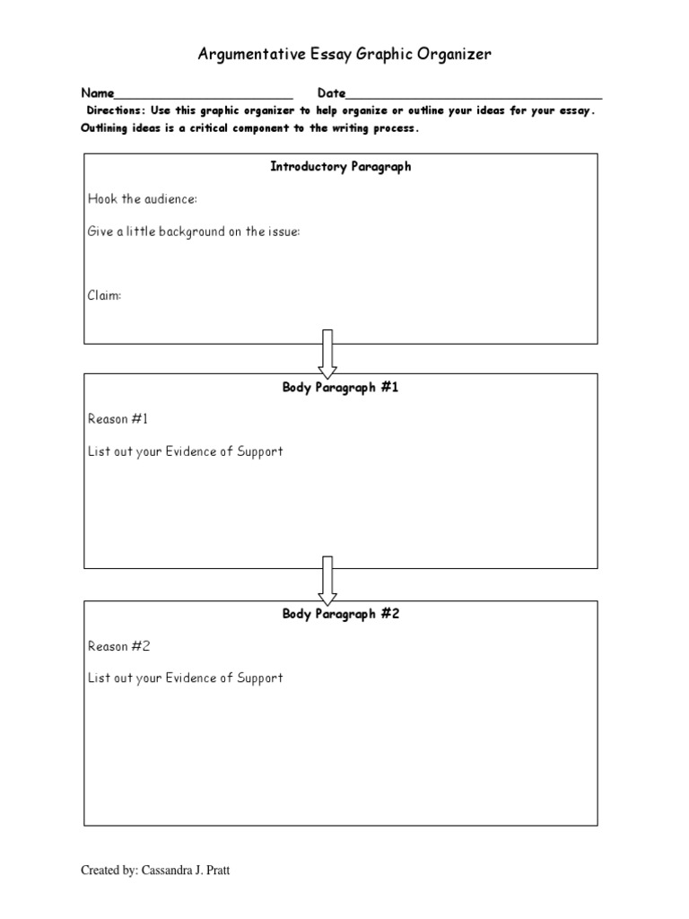 Argumentative Essay Organizer Template | PDF | Semiotics | Cognitive ...
