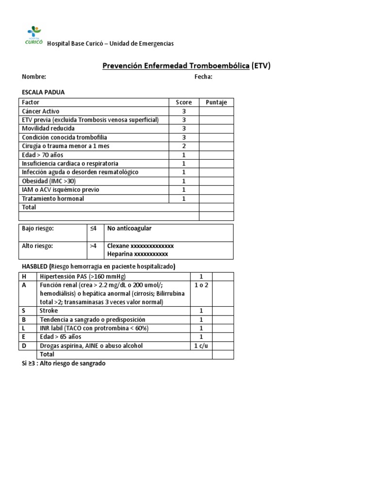 Prevención Enfermedad Tromboembolica (Eduardo Gatica Bastias) | PDF