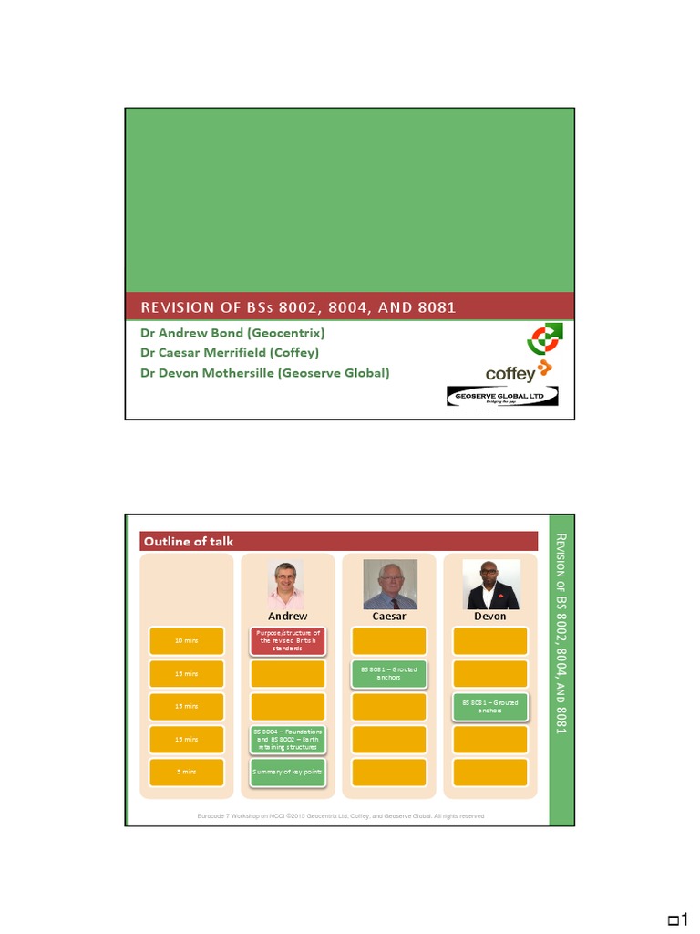 Revision of Bs 8002, 8004, AND 8081 | PDF | Geotechnical Engineering ...