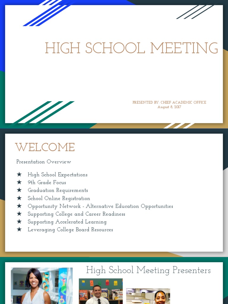 High School Meeting 8 8 17 Presentation | PDF | Advanced Placement ...